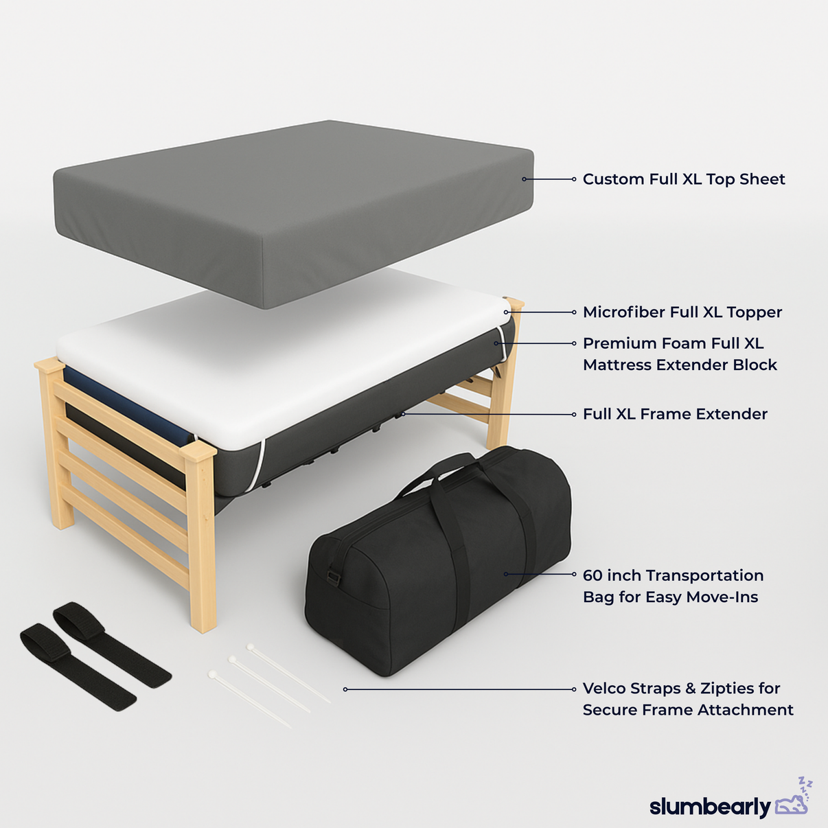 Bed Expander Kit – slumbearly | Dorm Bed Expander Kit & Bedding